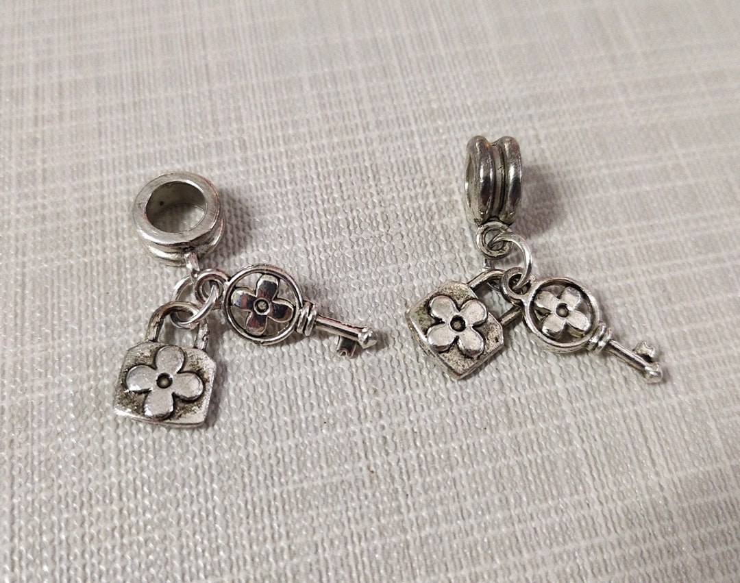 10 Pcs Antique Silver Lock and Key Charms ,key Lock Charm , Lock and ...