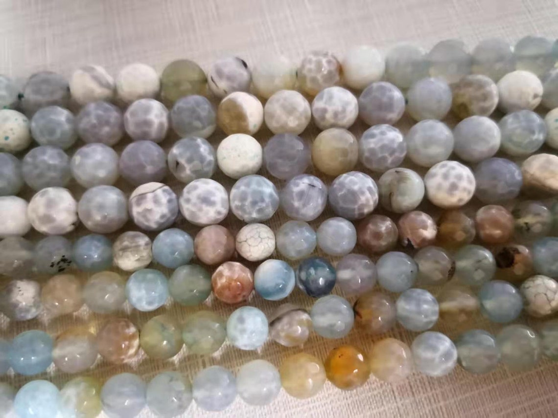 1 Full Strand 8mm 10mm Multicolor Agate Faceted Round Beads - Etsy