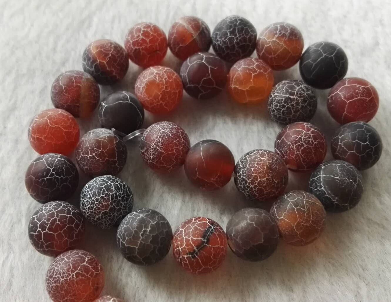 1 Full Strand 8mm 10mm Matte Agate Beads Frosted Agate Beads | Etsy