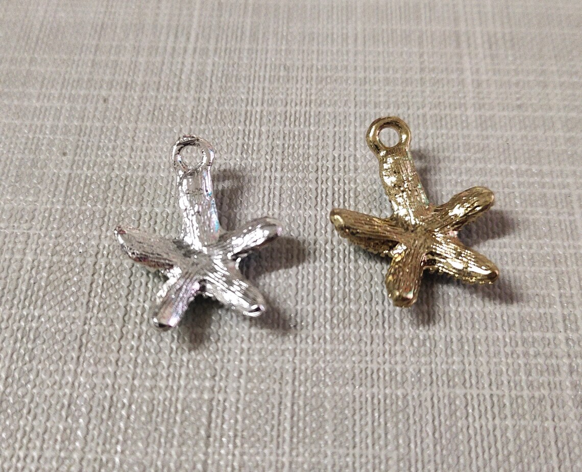 10pcs Rhinestone Starfish Charms Blue Starfish Charm | Etsy