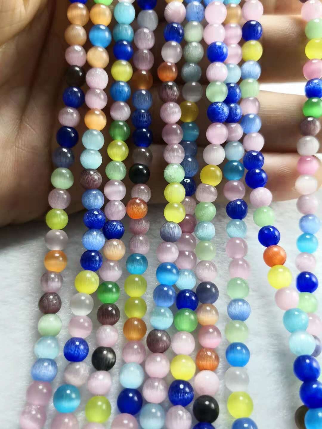 Multicolor Cat's Eye Round Loose Beads ,cat Eye Beads , 6mm 8mm 10mm ...