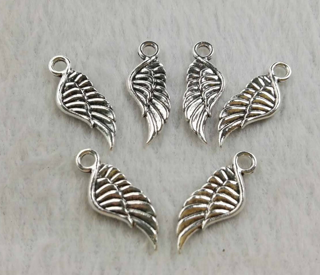 50 pcs Angel Wing Charms Angel Wing Pendants 8x21mm Double | Etsy
