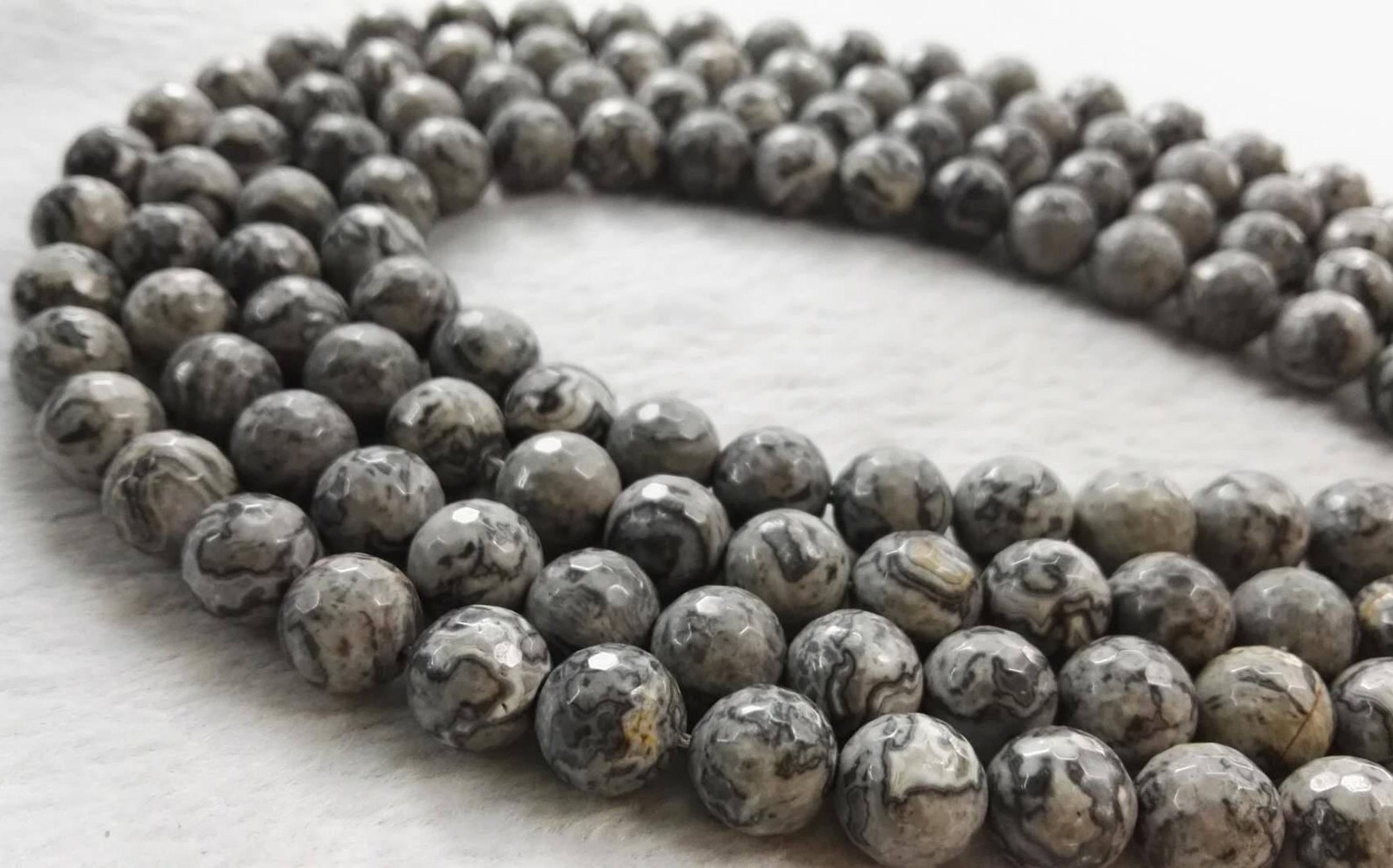 1 Full Strand 6mm 8mm 10mm Natural Map Jasper Beads faceted - Etsy