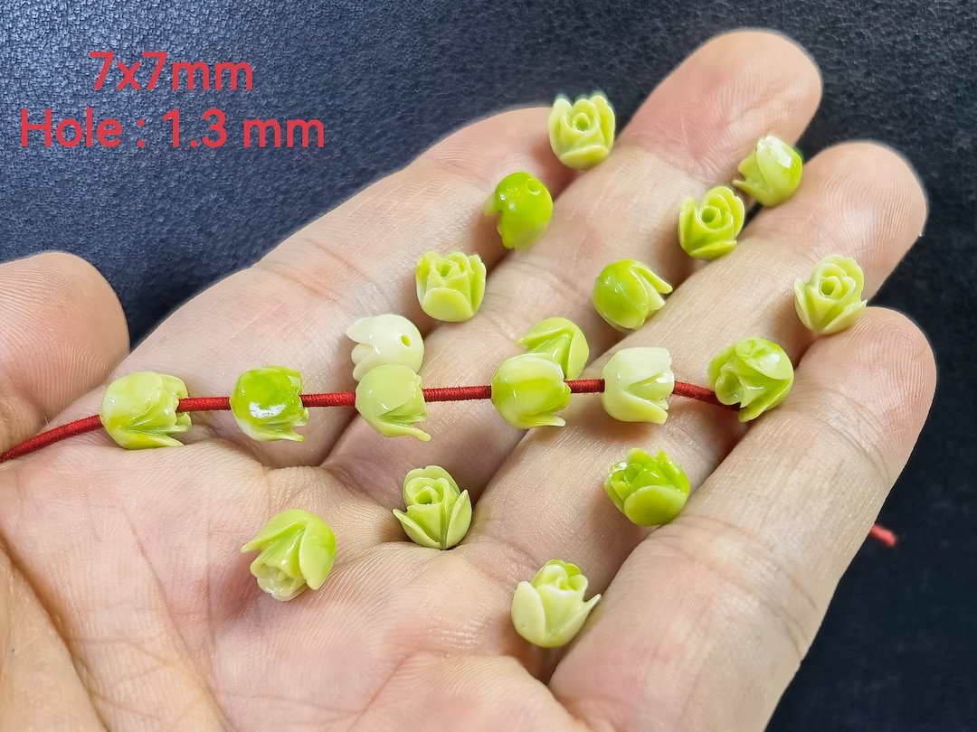 Composite Resin Coral Pakalana Flower Beads ,carved Tulip Flower Beads ...