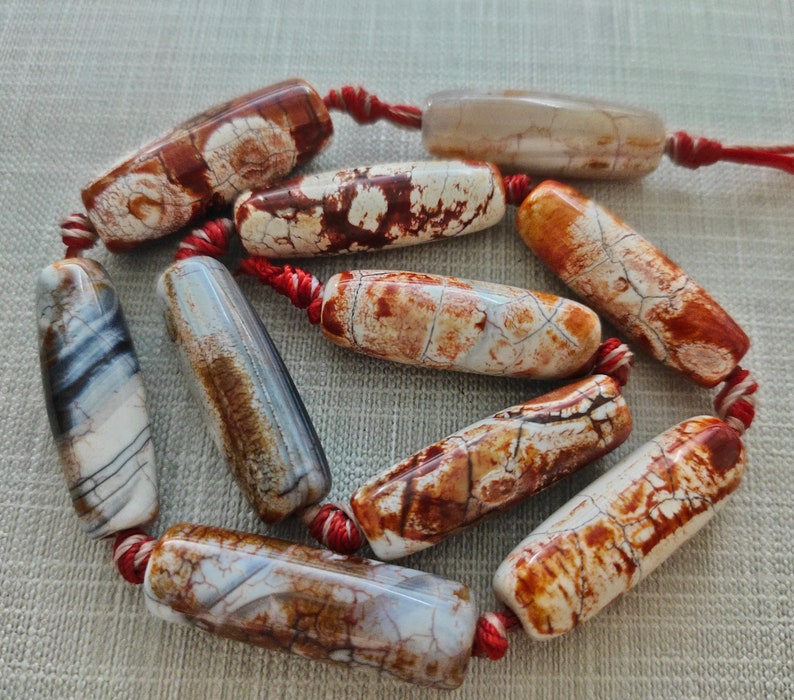10pcs Multicolor Agate Barrel Beads natural Stone Barrel - Etsy