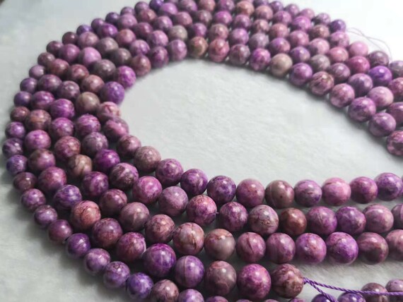 1 Full Strand 6mm 8mm 10mm Purple Turquoise Round Beads - Etsy