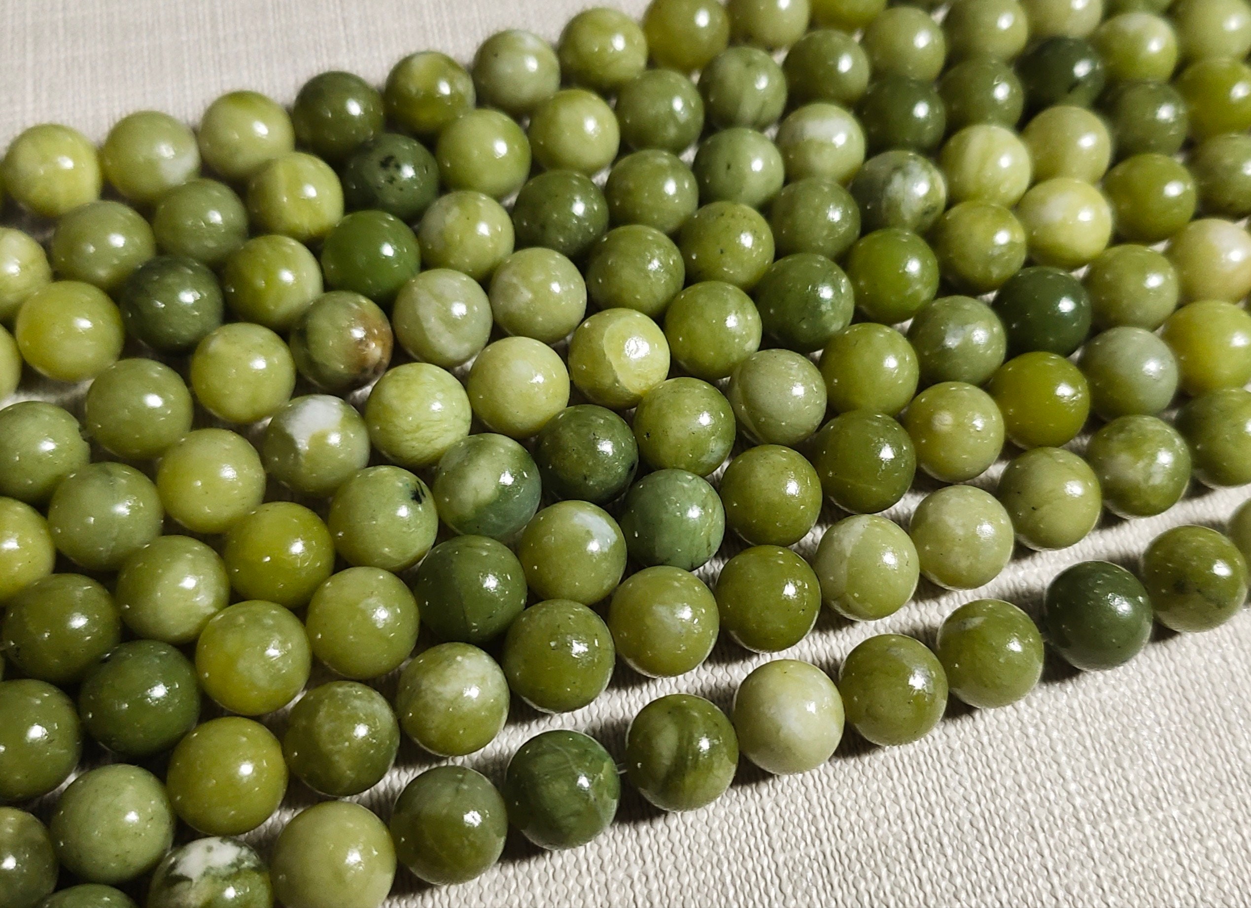 1 Full Strand Olive Green Jade Round Beads jade Beads 6m 8mm | Etsy