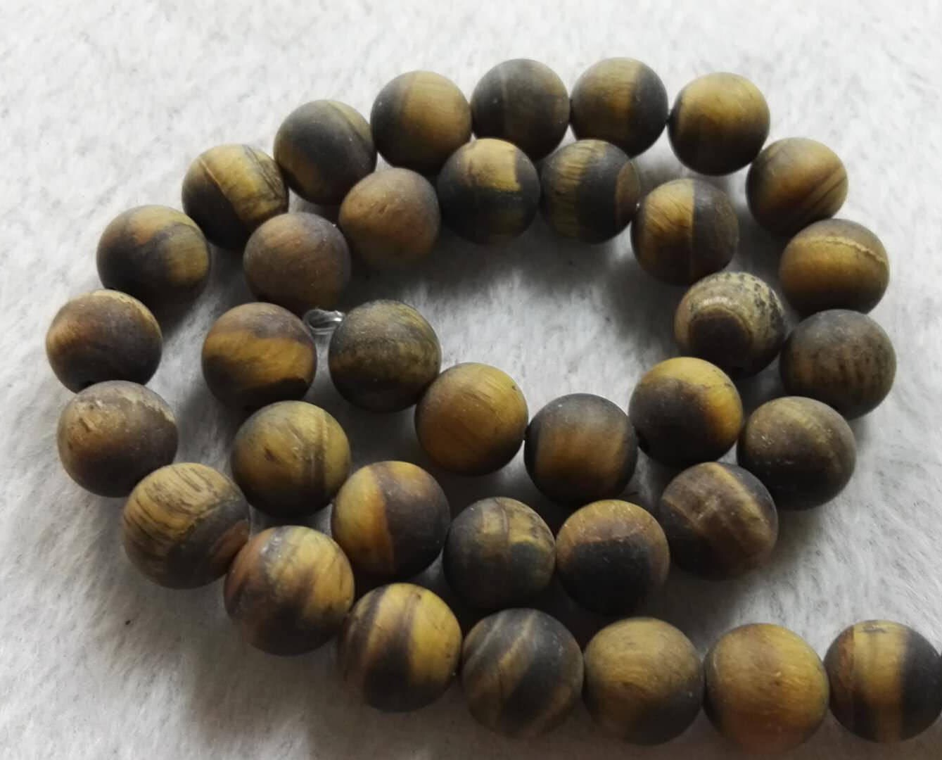1 Full Strand 6mm 8mm 10mm Matte Tiger Eye Beads Round | Etsy