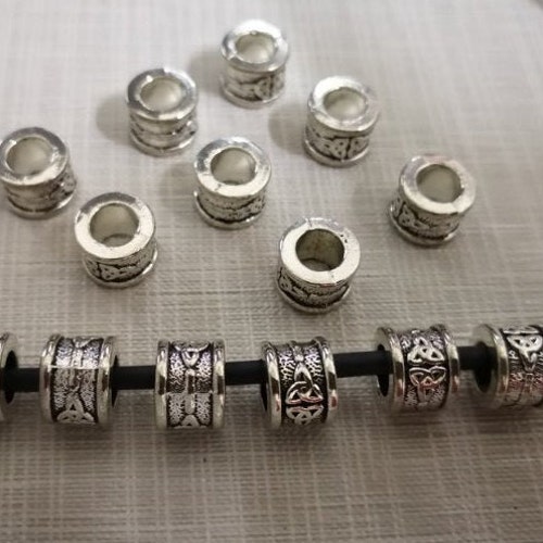 30pcs Large Hole Drum Beads antique Silver Spacer Beads - Etsy