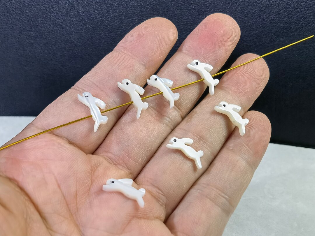 Hand Carved Mother of Pearl Rabbit Beads,7x14mm White MOP Carving ...