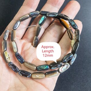 32pcs Rainbow Abalone Shell Beads ,5x12mm Paua Shell Irregular Tube ...
