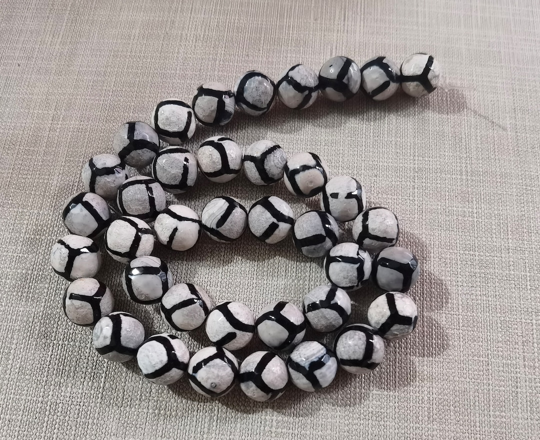 1 Full Strand 8mm 10mm Tibetan Dzi Beads ,genuine Tibetan Dzi , Black ...