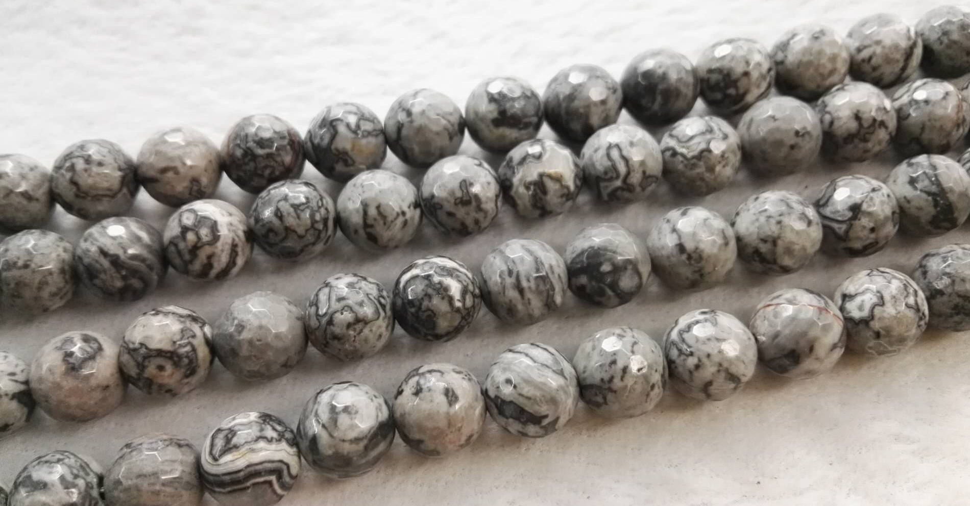 1 Full Strand 6mm 8mm 10mm Natural Map Jasper Beads ,faceted Map Jade ...