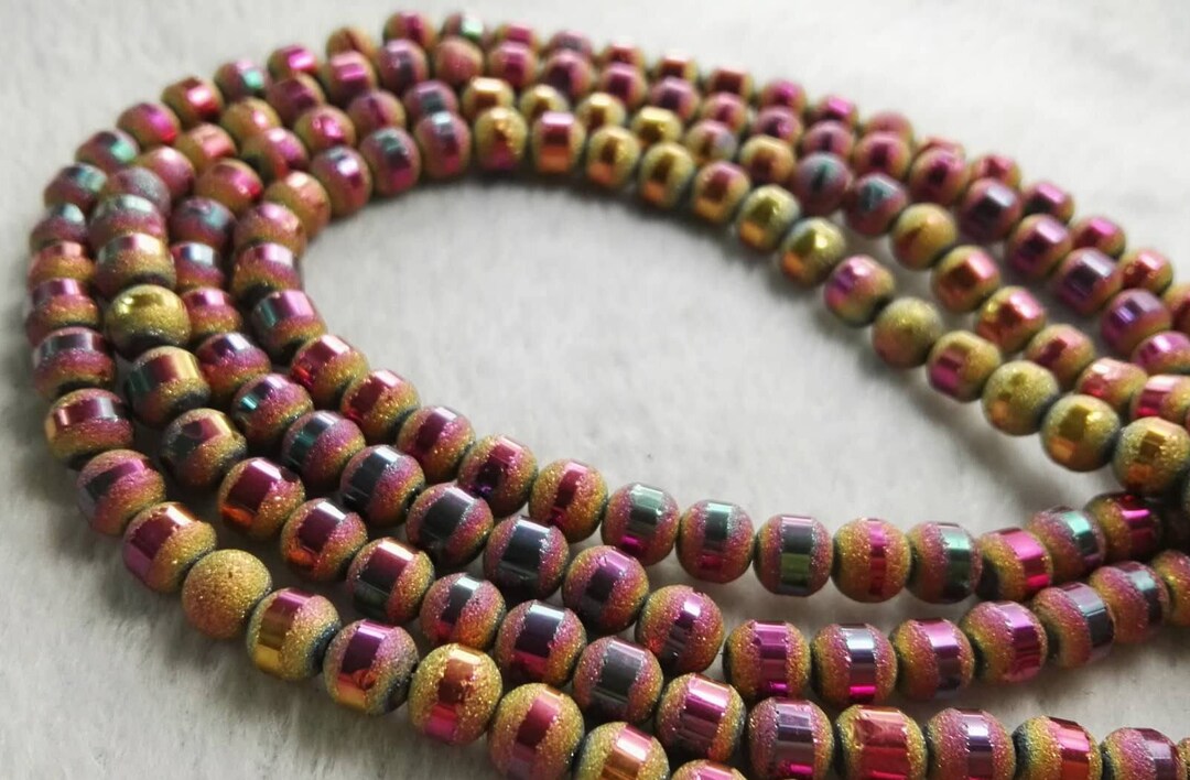 6mm Matte Crystal Glass Beads , 100 Pcs Crystal Beads , Purple Color ...