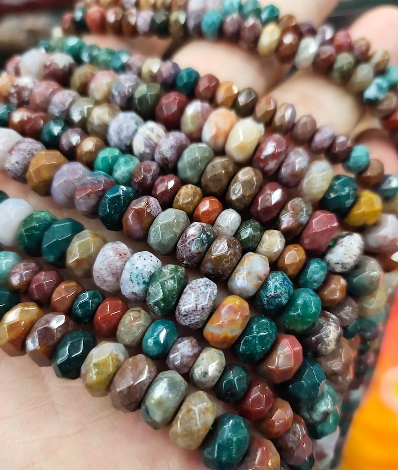 Wholesale Ocean Agate Rondelle Beads Ocean Agate Stone Beads - Etsy