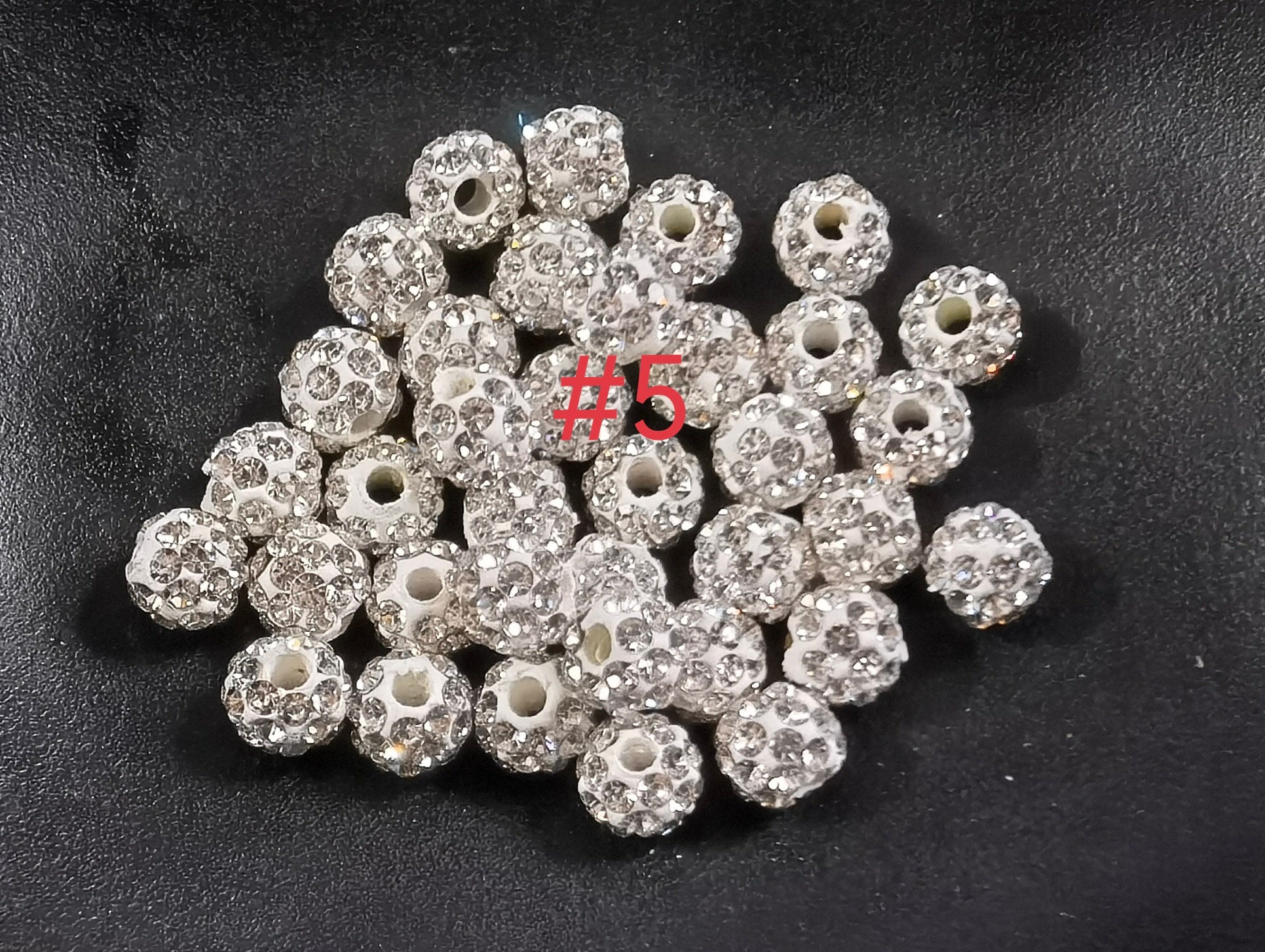 4mm 6mm Crystal Disco Ball Beads ,micro Pave Crystal, 6 Rows Rhinestone ...