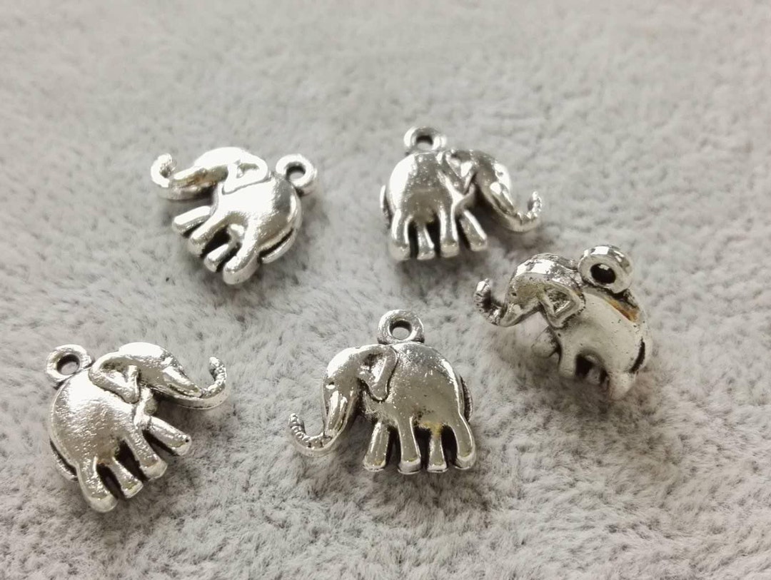 50pcs Metal Elephant Charms ,13x14mm Elephant Jewelry ,lucky Elephant ...