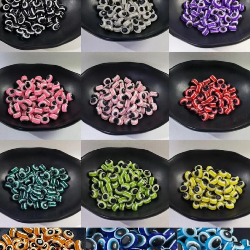 Oval Brown Evil Eye Beads - Etsy