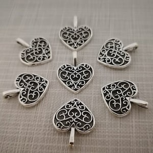 50pcs Metal Heart Charms ,heart Pendant ,antique Silver / Gold / Bronze ...
