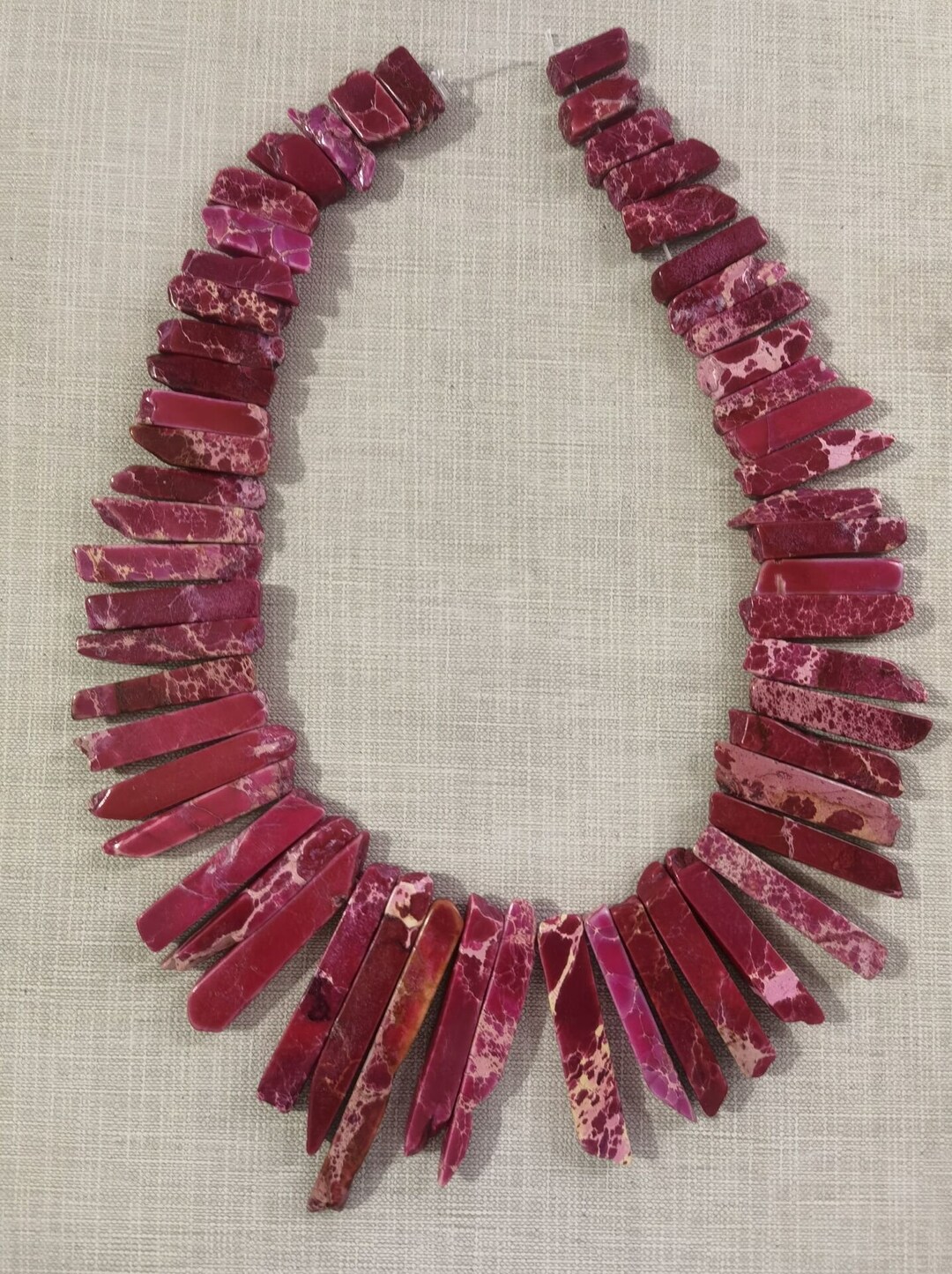 1 Full Strand Fuchsia Sea Sediment Jasper Stick Beads ,natural ...