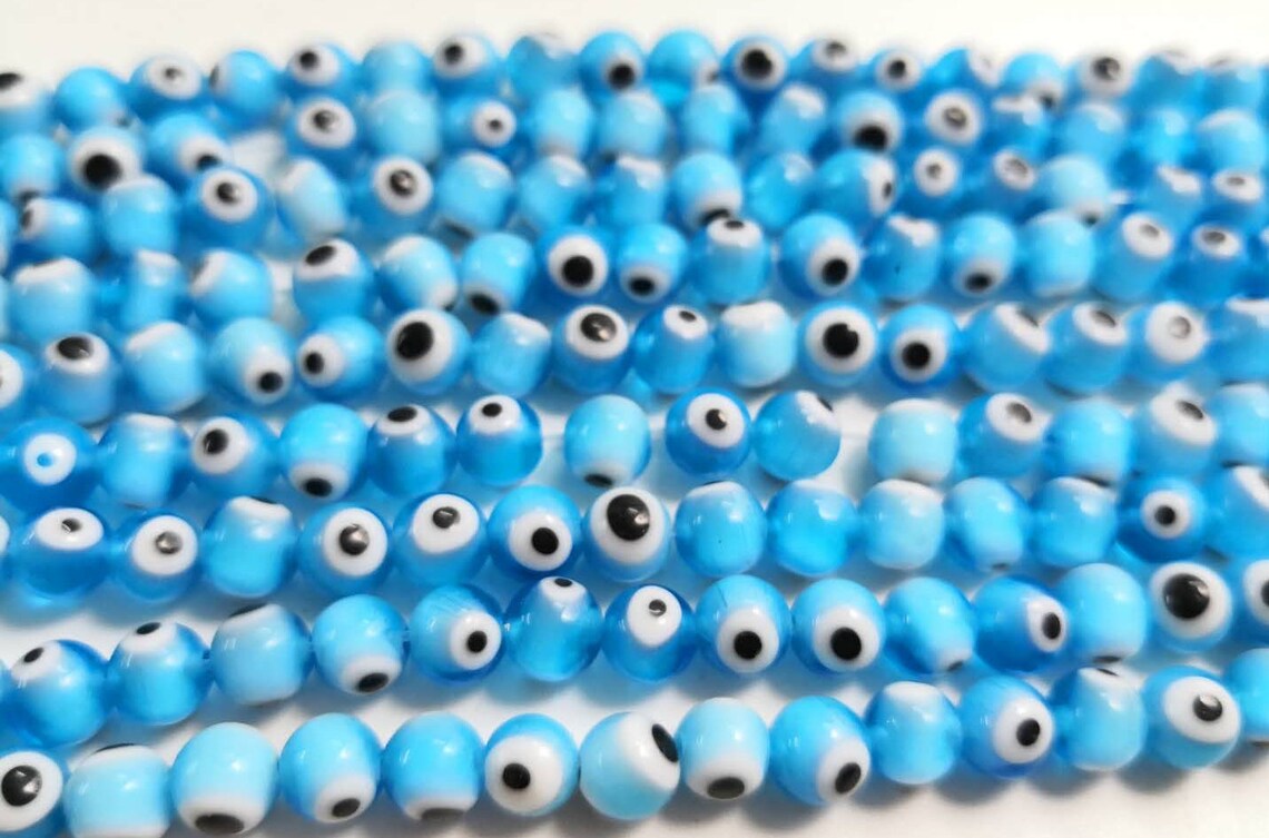 Evil Eye Round Beads Glass Evil Eye Beads 4mm 6mm 8mm 10mm | Etsy