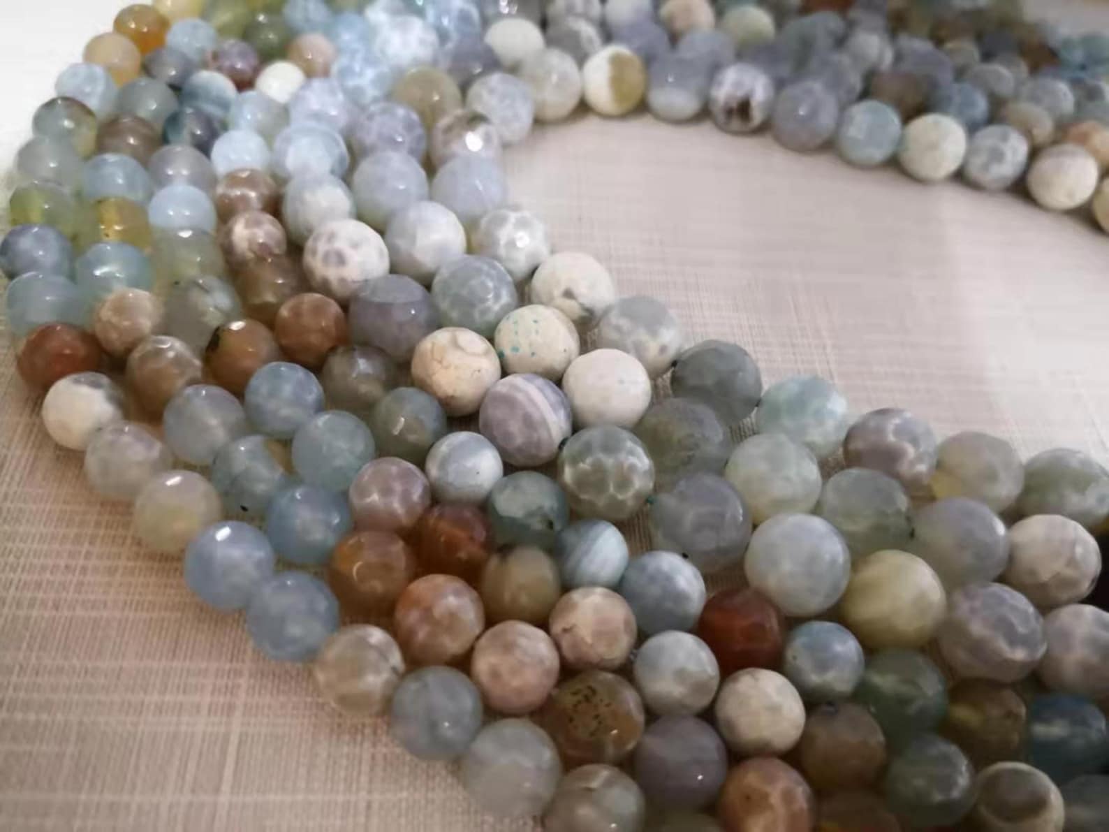 1 Full Strand 8mm 10mm Multicolor Agate Faceted Round Beads - Etsy