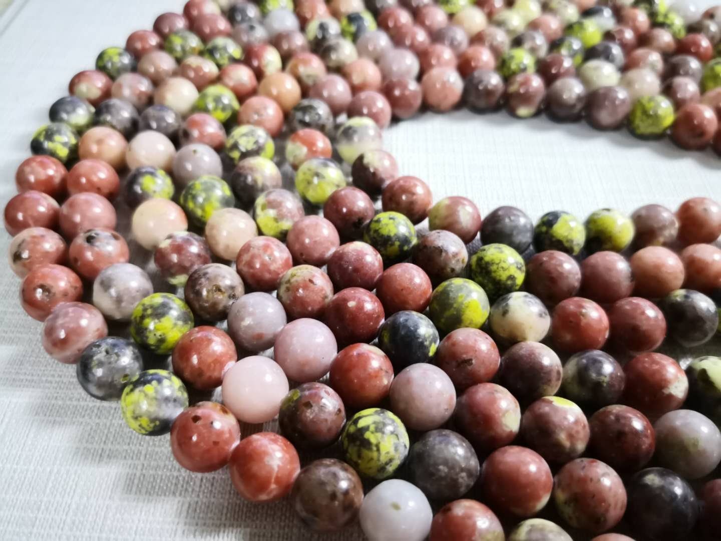 1 Full Strand 6mm 8mm 10mm Plum Blossom Jasper Beads ,smooth Round ...