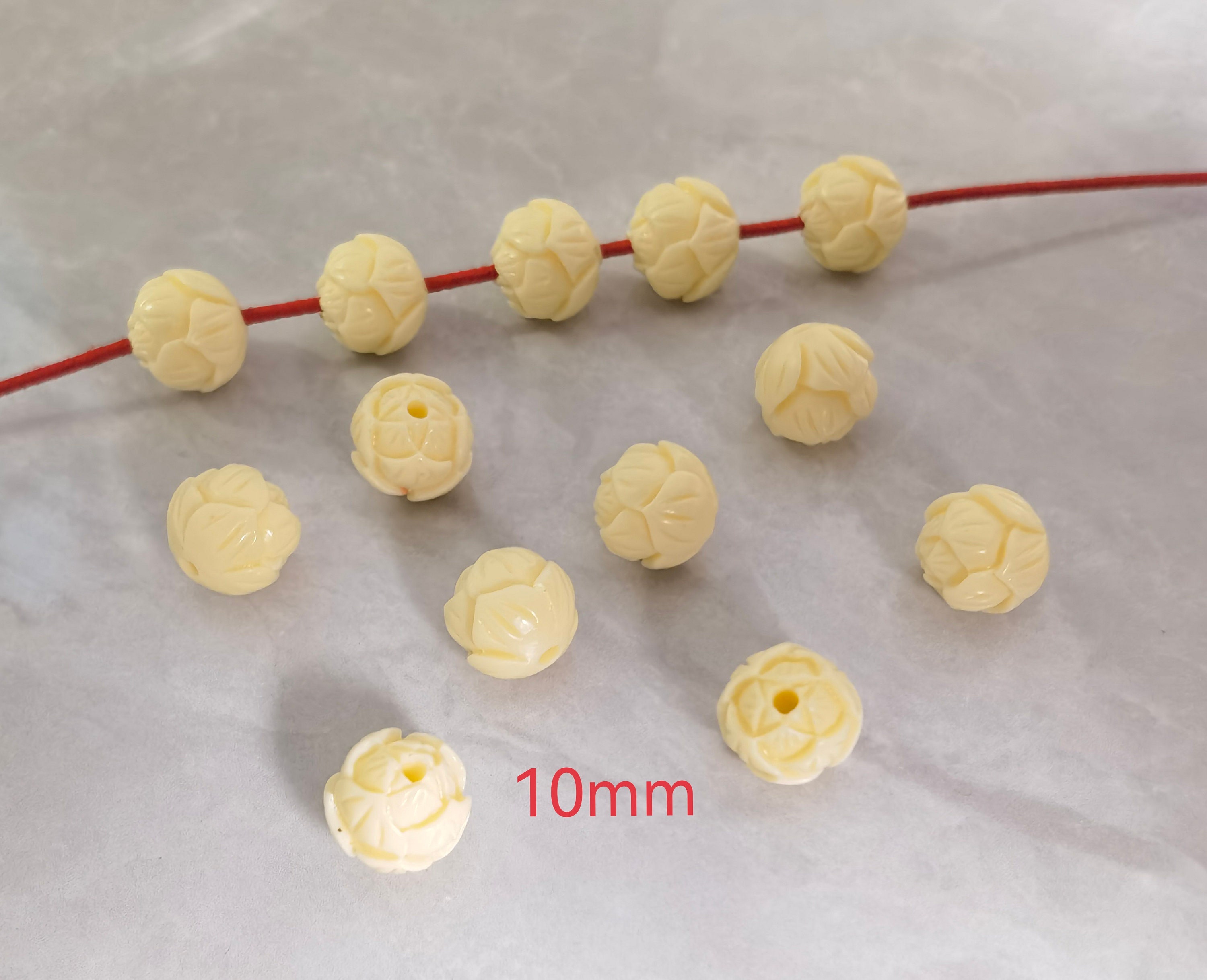 20pcs 100pcs Composite Resin Coral Lotus Flower Beads ivory - Etsy