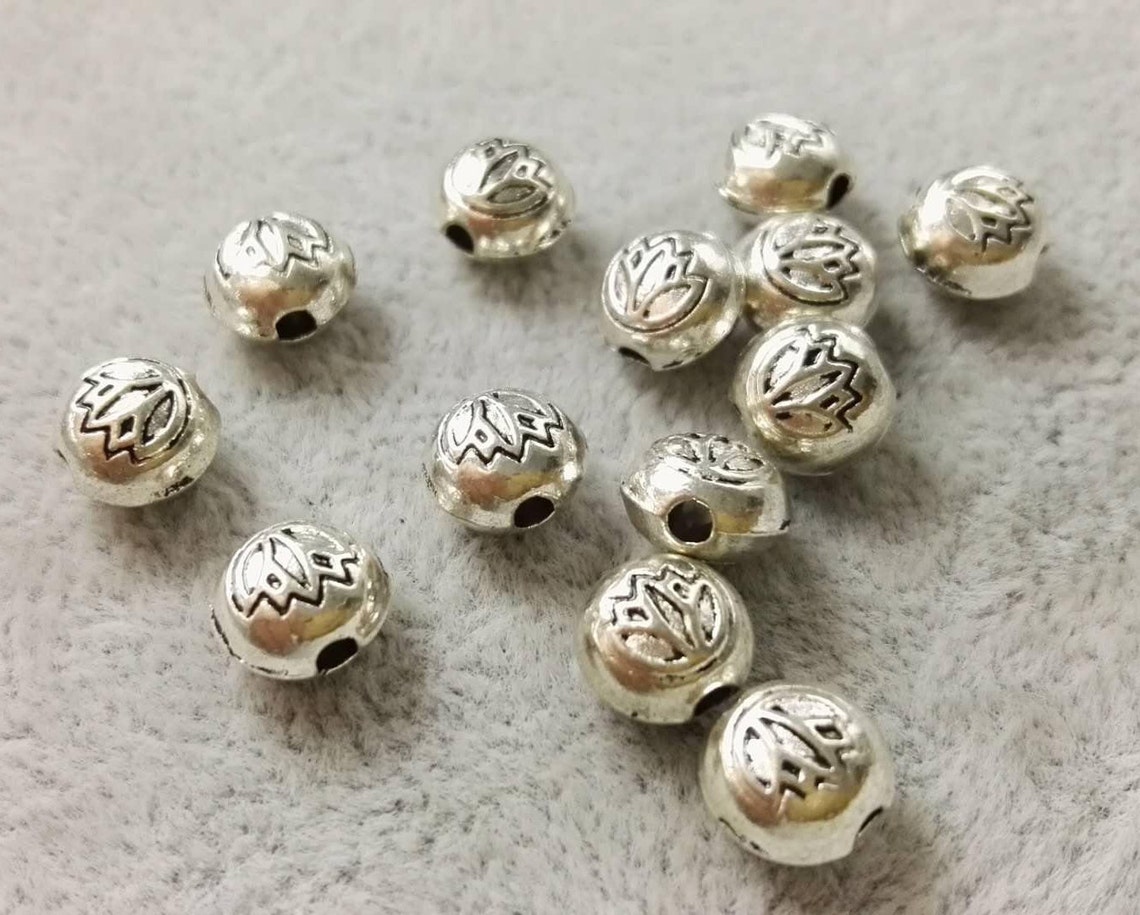 50pcs Double Sided Lotus Flower Beads 8mm Lotus Spacer Beads - Etsy