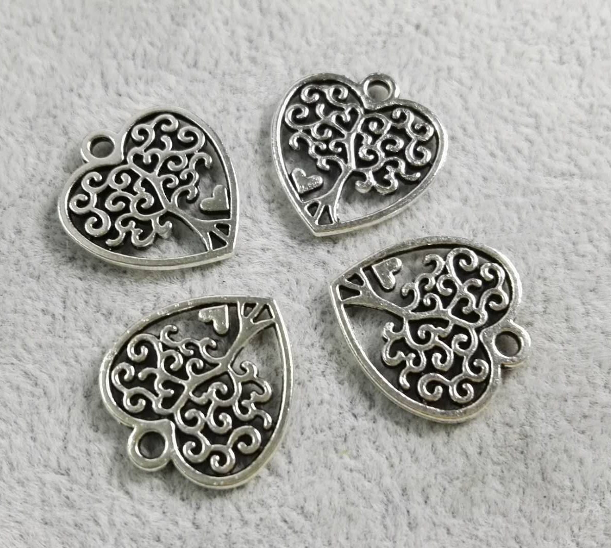 40pcs Double Sided Tree of life Charms Heart Tree Charm Tree | Etsy