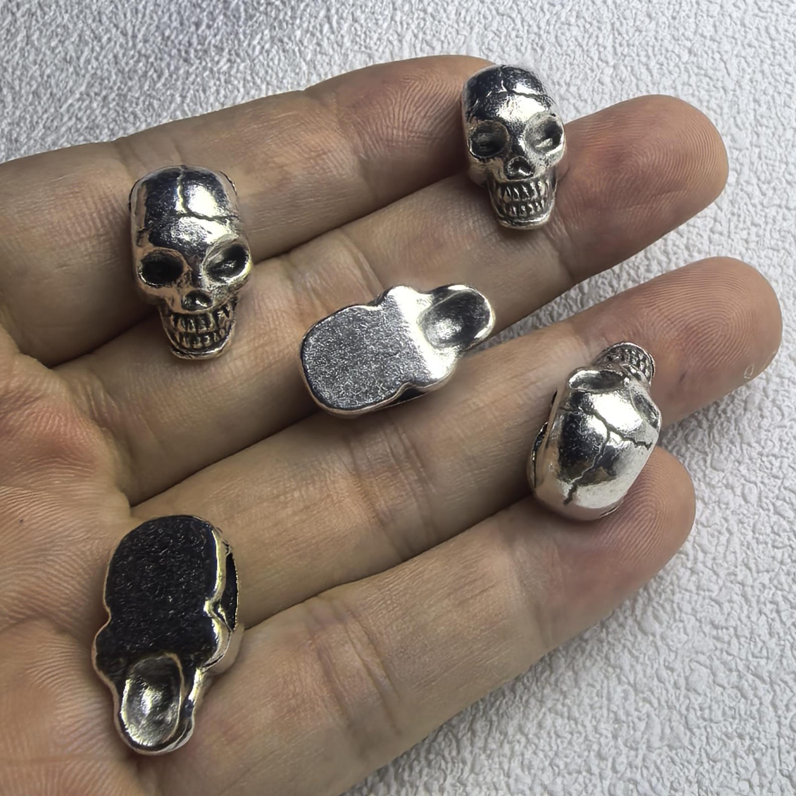 20pcs Skull Beads , Skull Head Beads , Large Hole Skull Jewelry , DIY ...