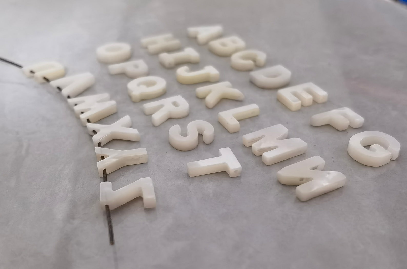 Mother of Pearl Alphabet Beads A Z Letter Letter Mop Shell - Etsy