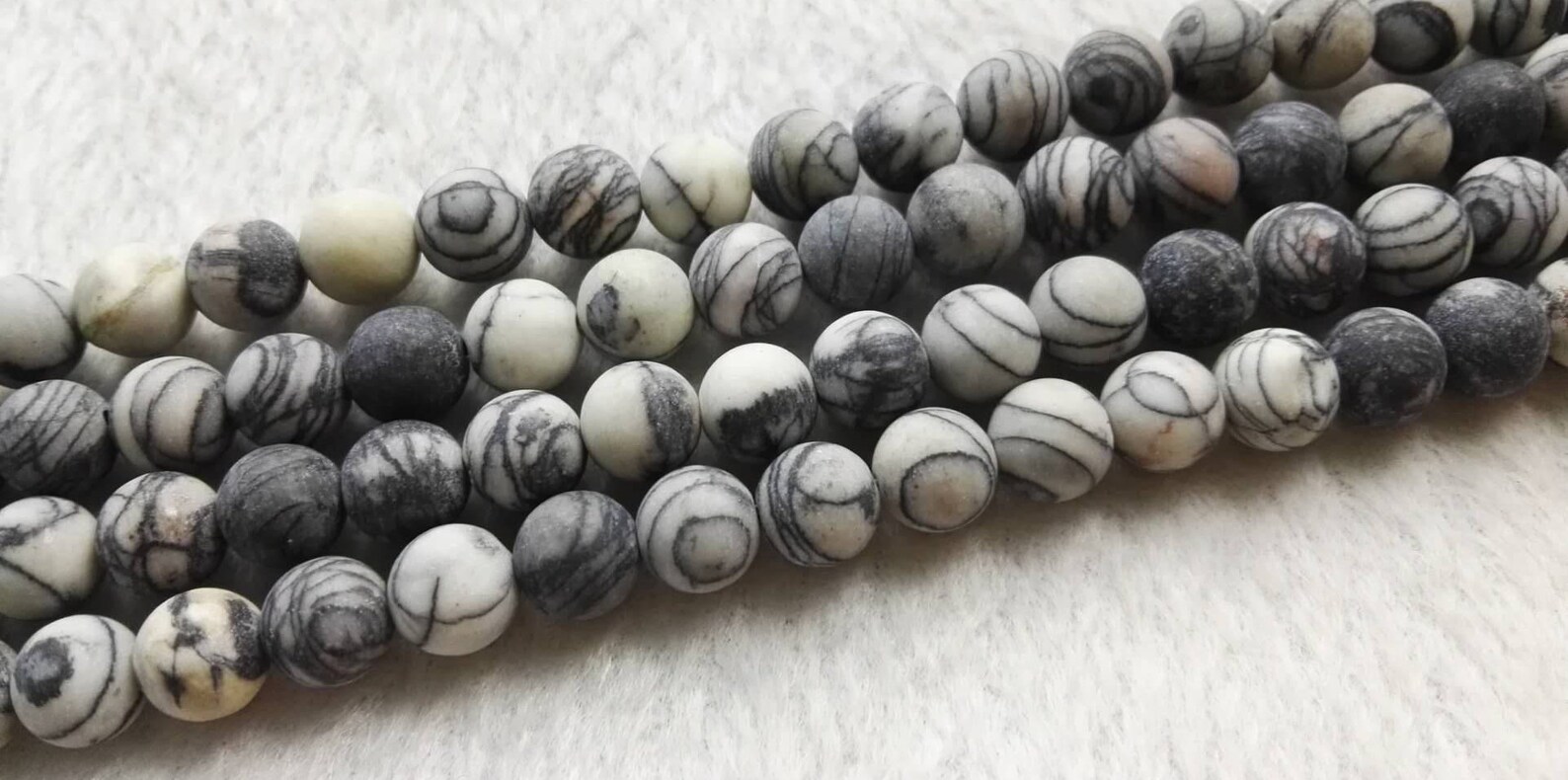 1 Full Strand 6 Mm 8mm 10mm Matte Spider Web Jasper Beads - Etsy