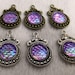 10pcs Aurora Purple Round Dome Fish Scale Charm ,19x28mm Mermaid Scale ...