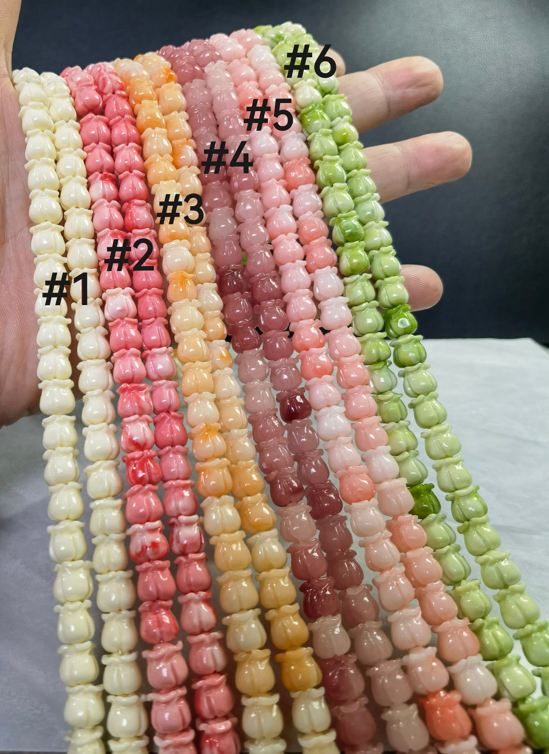 8mm Hawaiian Crown Flower Beads ,shell Powder & Resin Crown Flower ...