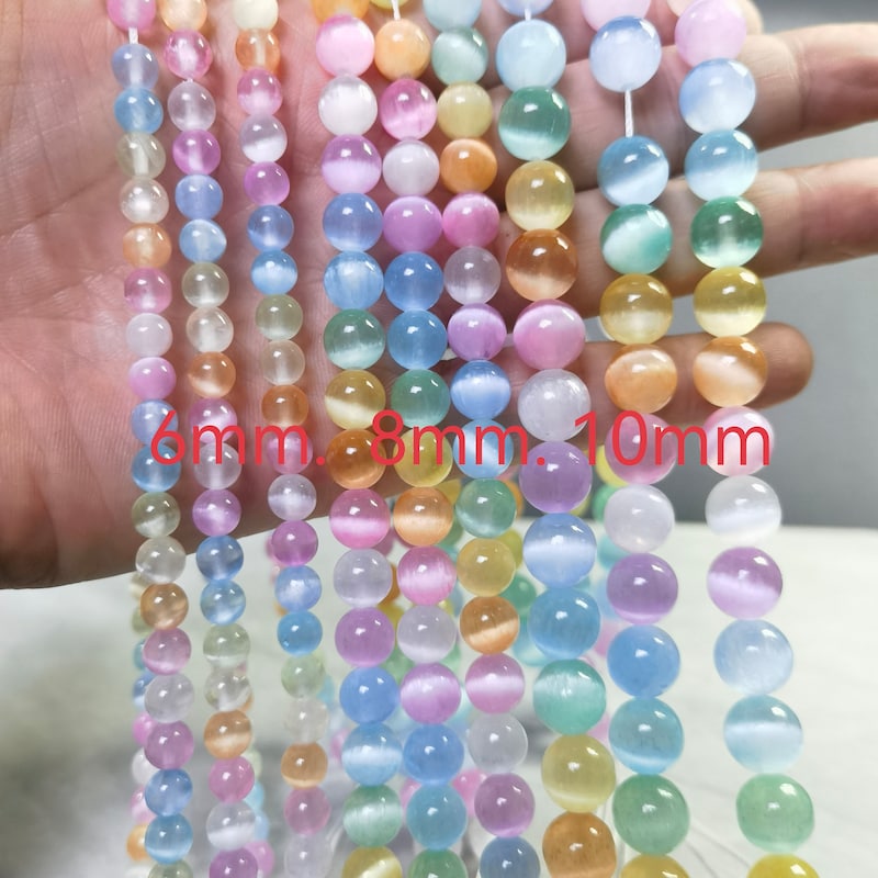 Multi Selenite Beads - Etsy UK