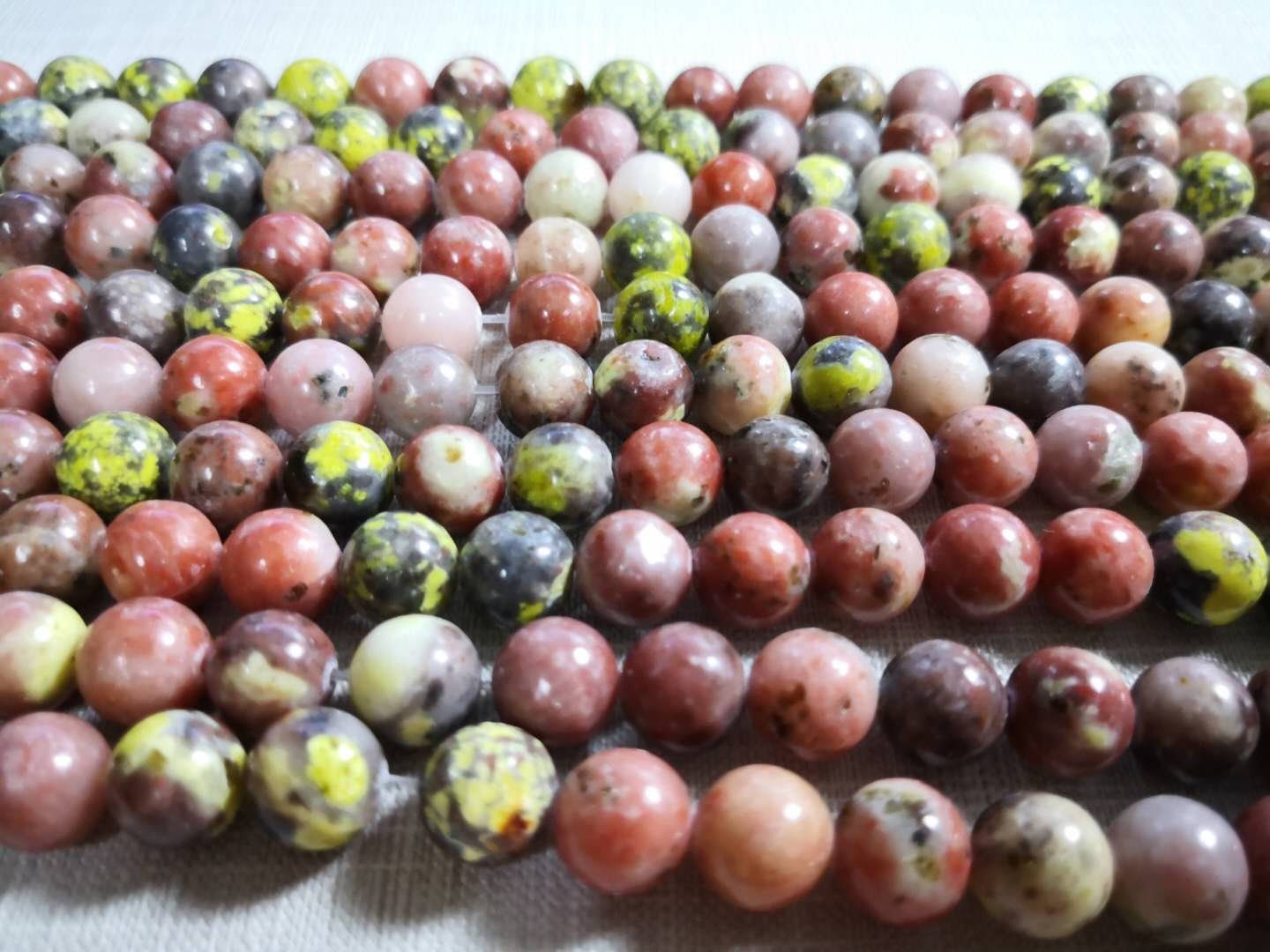 1 Full Strand 6mm 8mm 10mm Plum Blossom Jasper Beads ,smooth Round ...