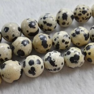 1 Full Strand 6mm 8mm 10mm Dalmatian Jasper Beads ,smooth Round Jasper Beads ,spotted Beads ...