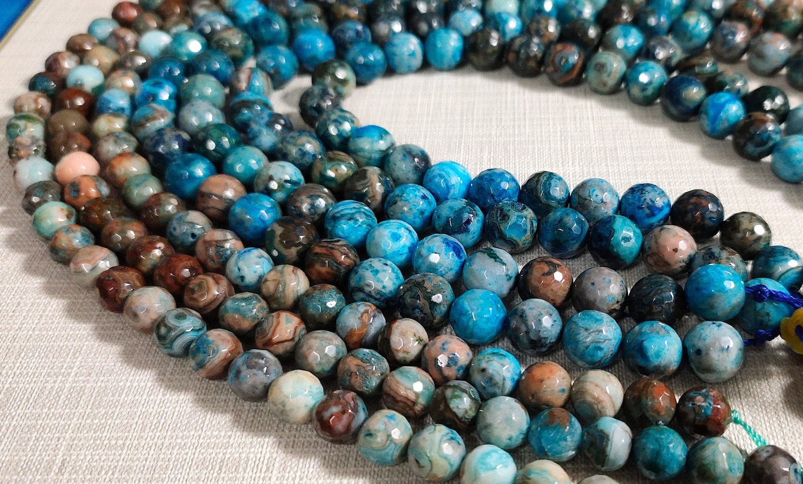 1 Full Strand 6mm 8mm 10mm Blue Crazy Lace Agate Beads ,faceted Round ...