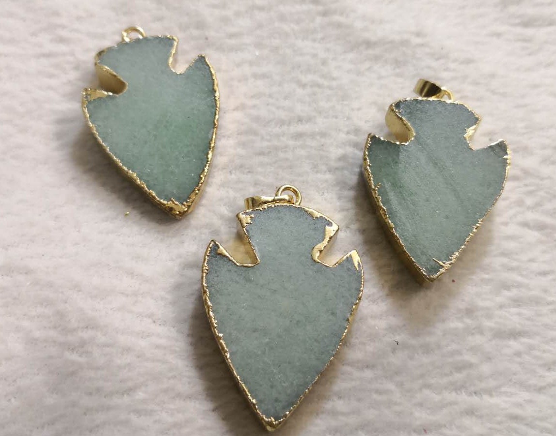 3pcs Arrowhead Natural Raw Crystal Pendant Quartz Druzy | Etsy