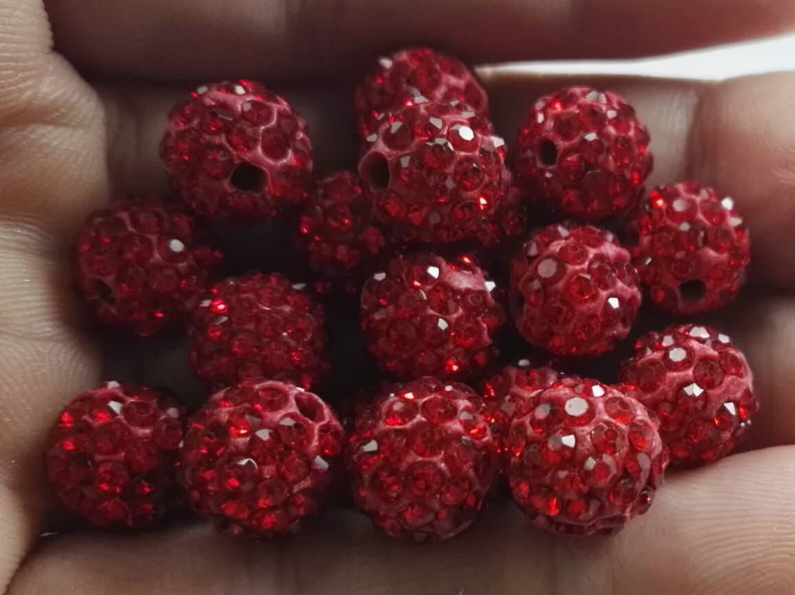8mm 10mm Red Disco Ball Beads micro Pave Crystalrhinestone - Etsy