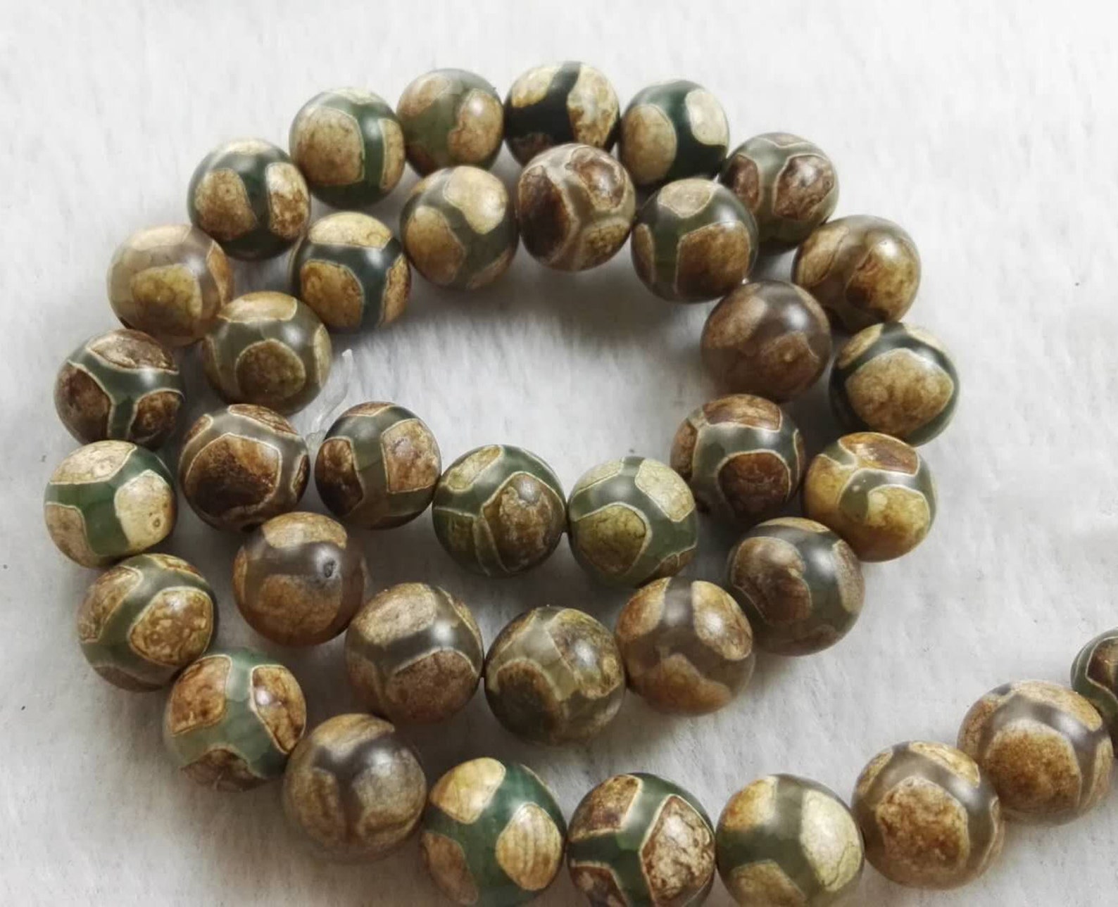 1 Full Strand Tibetan Dzi Beads ,tibetan Buddha Beads ,tibetan Agate ...