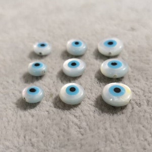 5mm 6mm 7mm Mother of Pearl Evil Eye Beads ,evil Eye Beads , Natural ...