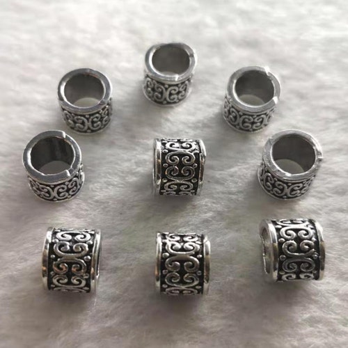 30pcs Large Hole Drum Beads antique Silver Spacer Beads - Etsy