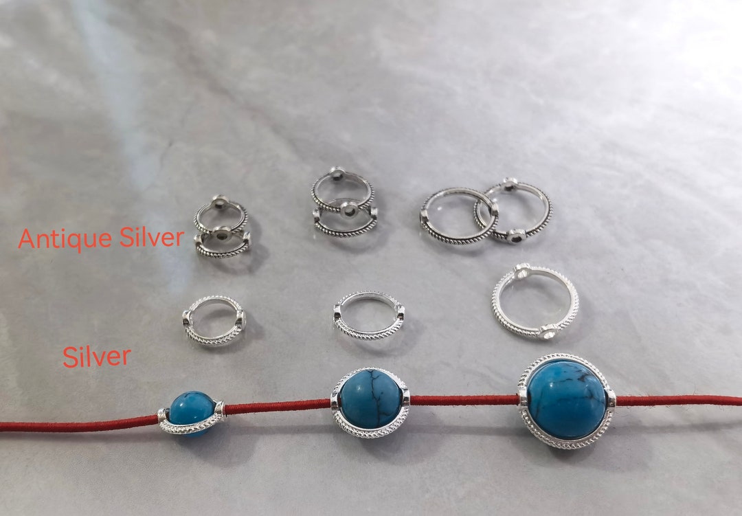Silver Circle Bead Frames ,silver Ring Frames ,frame for 6mm 8mm 10mm ...