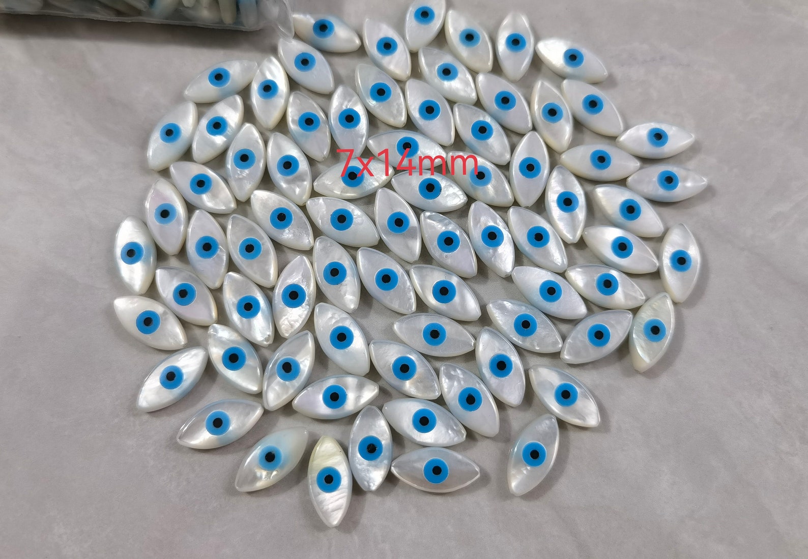 Mother of Pearl Evil Eye Beads horse Eye Shell Cabochon Beads - Etsy