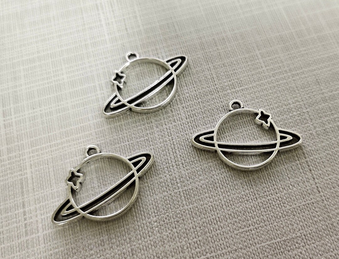 20pcs Antique Silver Universe Charms ,19x27mm Double Side Space ...