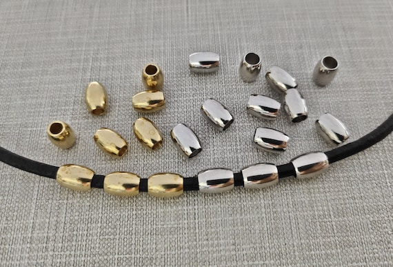 30pcs Large Hole Brass Oval Barrel Beads 6x8mm Barrel Beads | Etsy