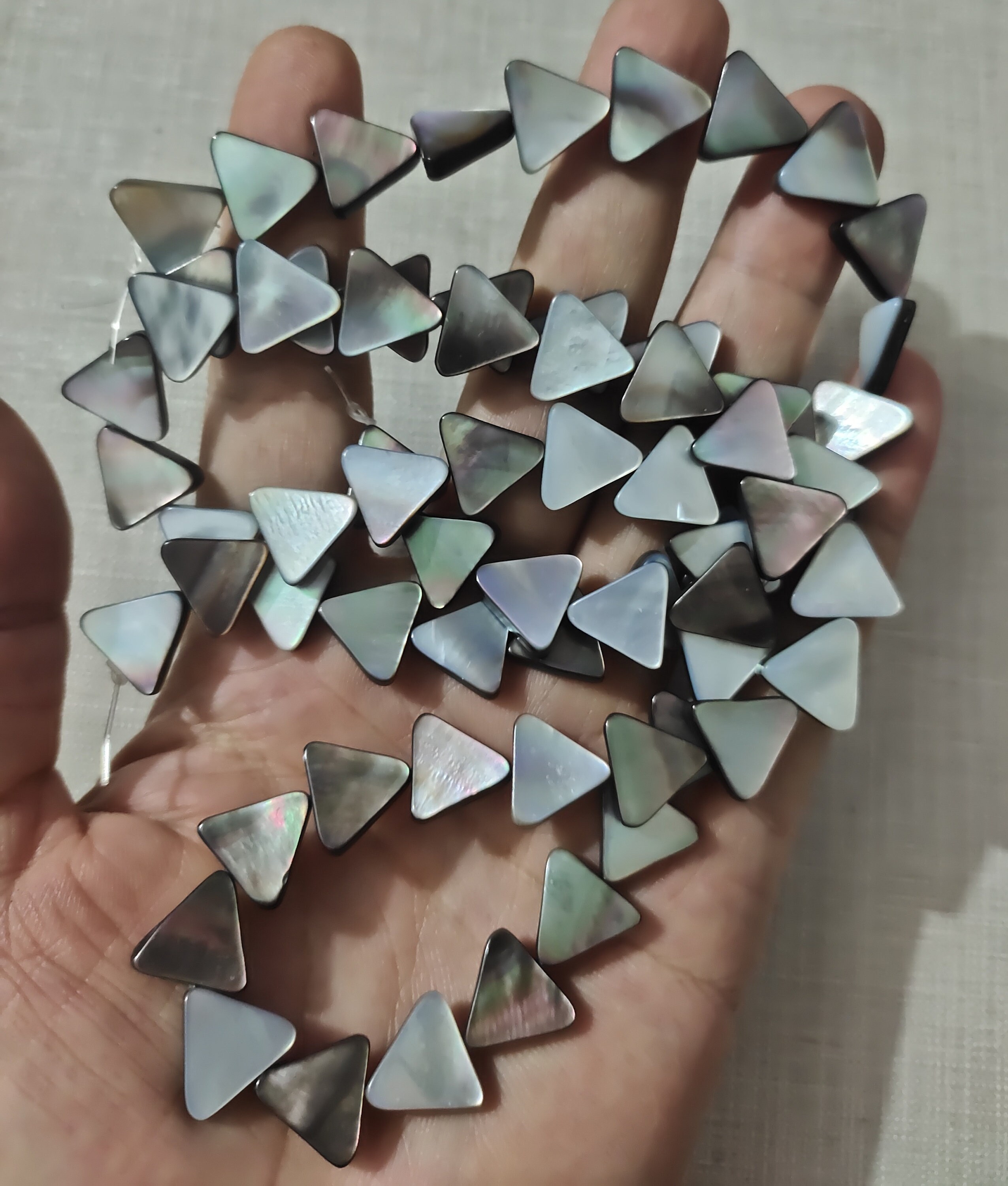 1 Full Strand Natural Black Lip Shell Triangle Beads Abalone - Etsy