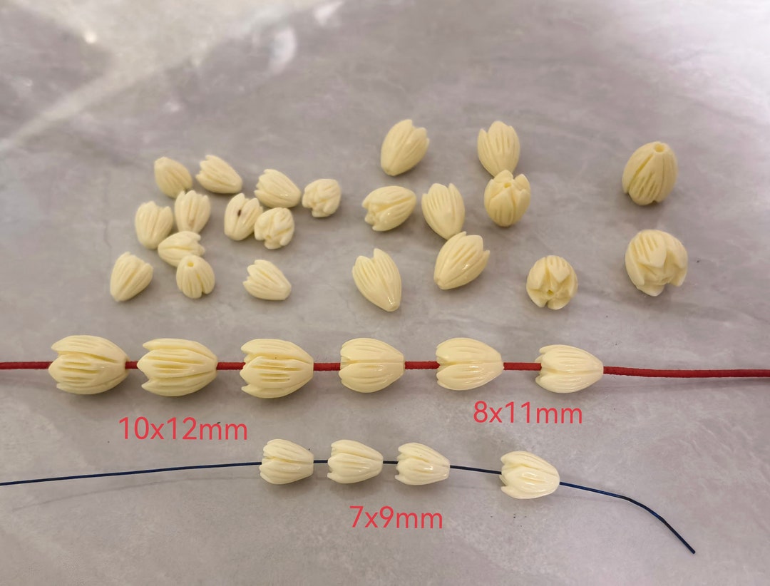 Hawaiian Pikake Beads, Composite Resin Coral Flower Bead ,carved ...